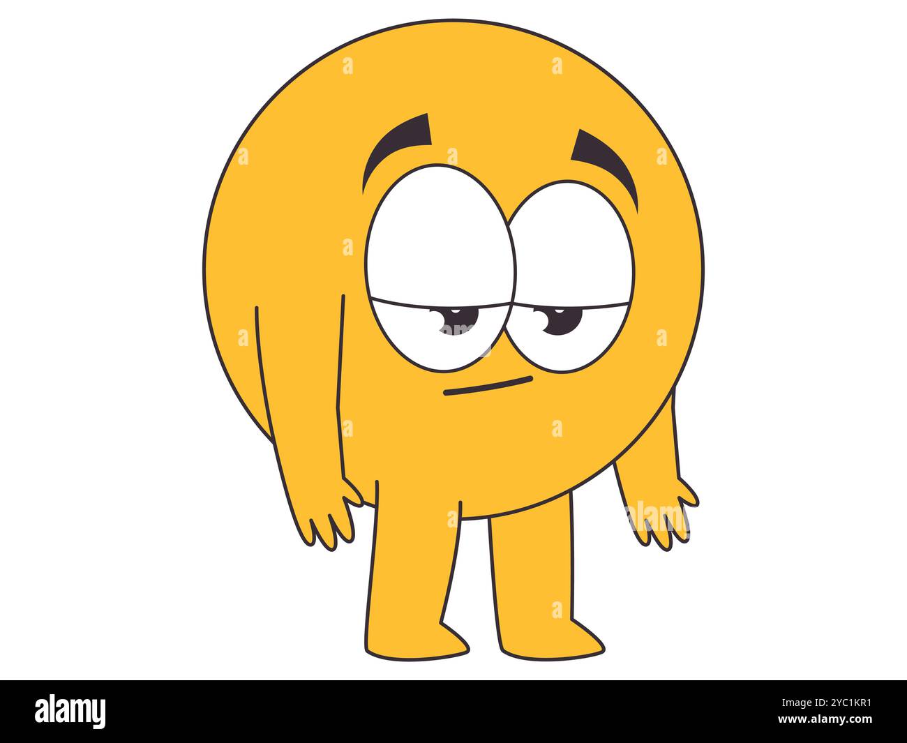 Bored flat sleepy facial expression emoji emoticon yellow character ...