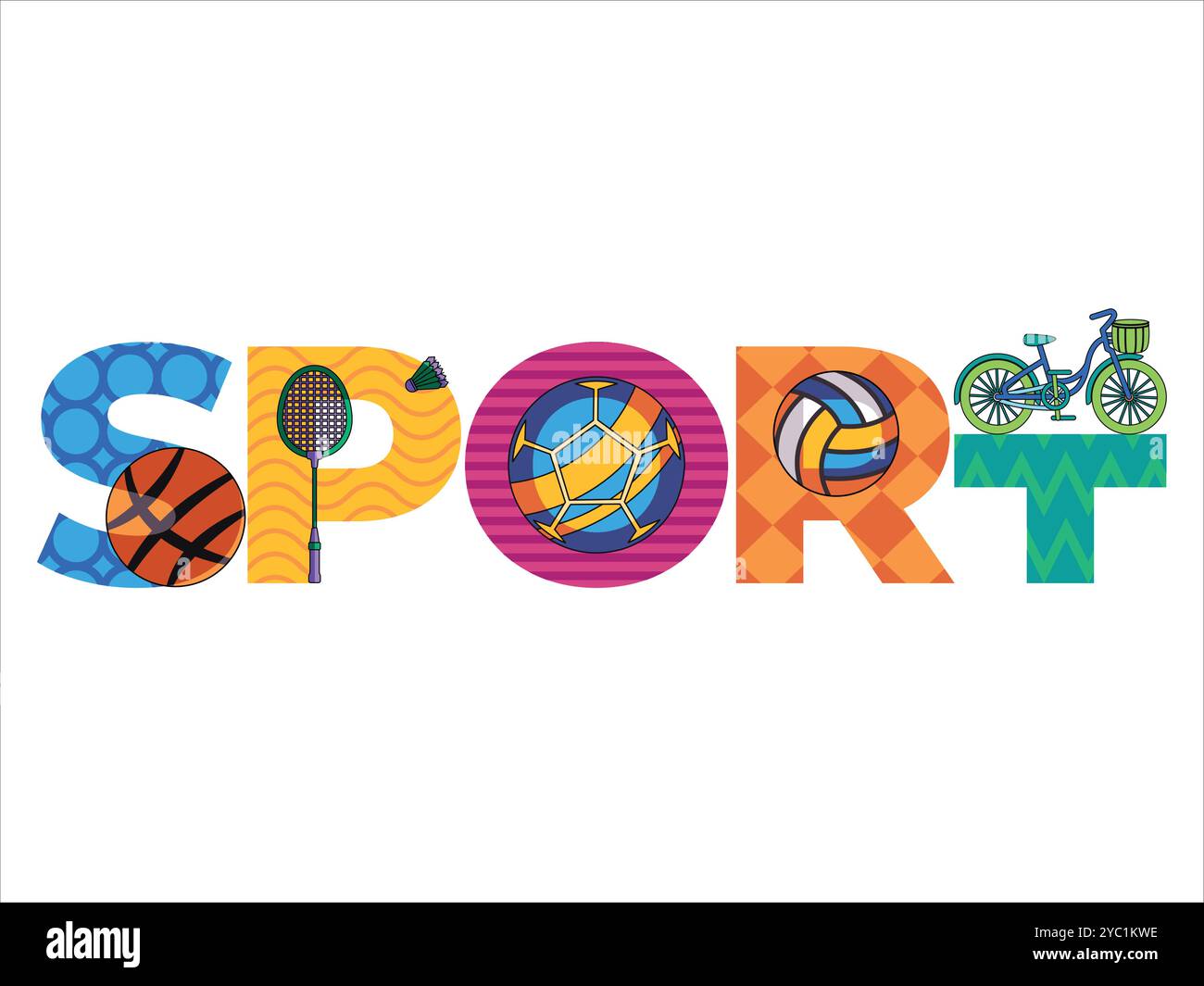 Sport font theme concept typographic style colorful alphabet artistic ...