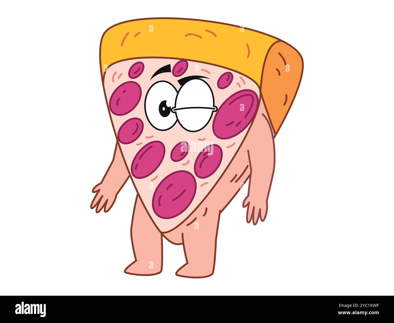 Pizza Italian food cuisine mascot slice Italy character winking eyes ...