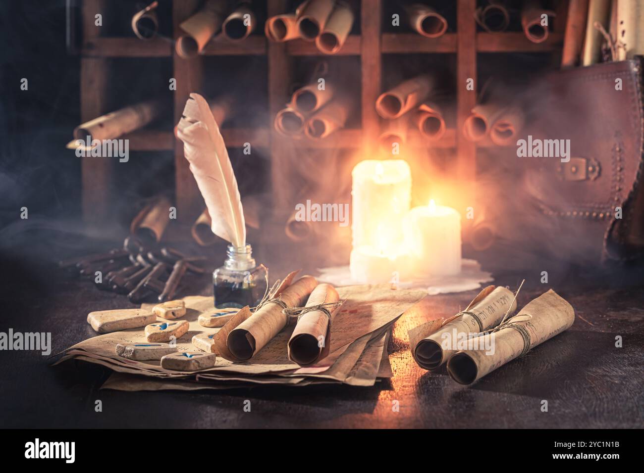 Papyrus scroll ancient library hi-res stock photography and images - Alamy