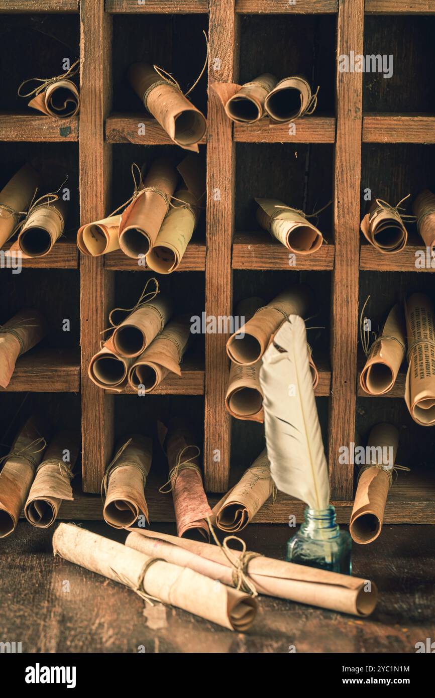 Papyrus scroll ancient library hi-res stock photography and images - Alamy