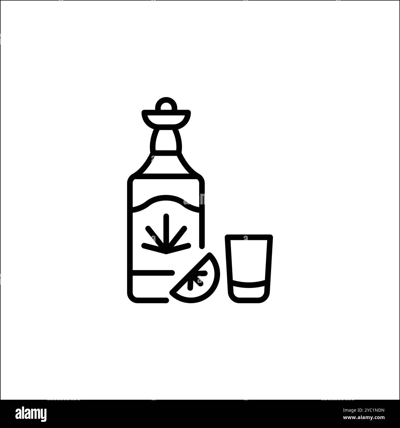 Tequila bottle and shot glass icon Stock Vector Image & Art - Alamy