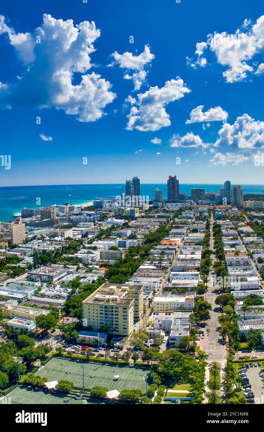 Drone view miami skyline on hi-res stock photography and images - Alamy