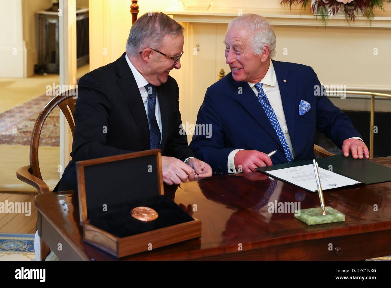 King Charles III and Prime Minister of Australia, Anthony Albanese, at ...