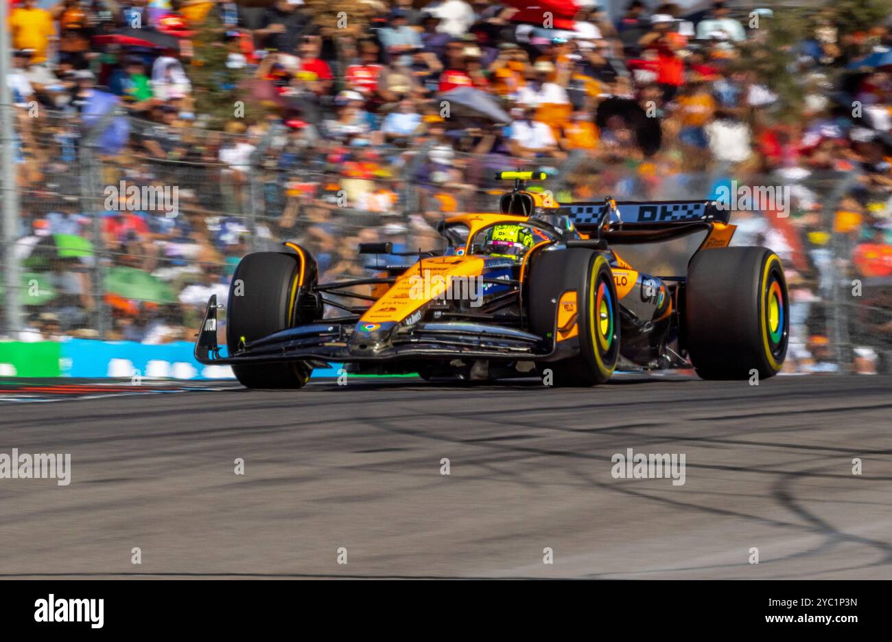 Austin, Texas - October 20th, 2024: Lando Norris, driver of the #4 ...