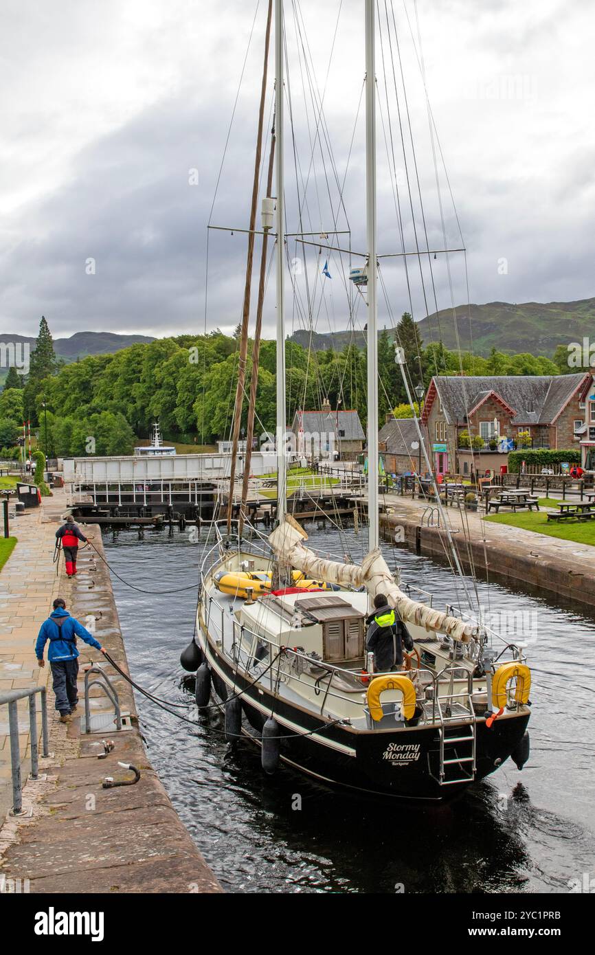 Boat in the Fort Augustus locks on the Caledonian Canal Stock Photo - Alamy