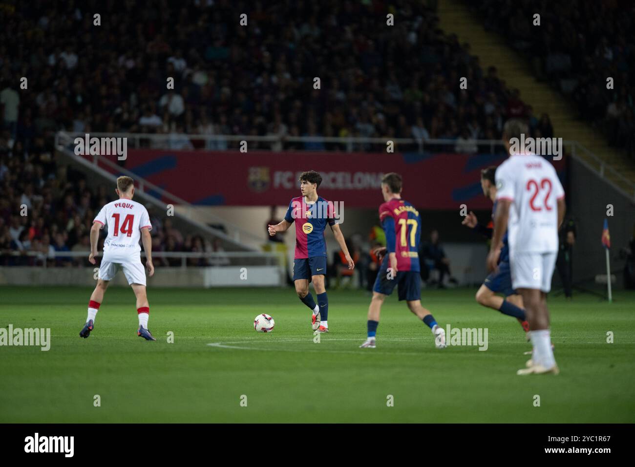 Pau Cubarsi (FC Barcelona) controls the ball during a La Liga EA Sports ...