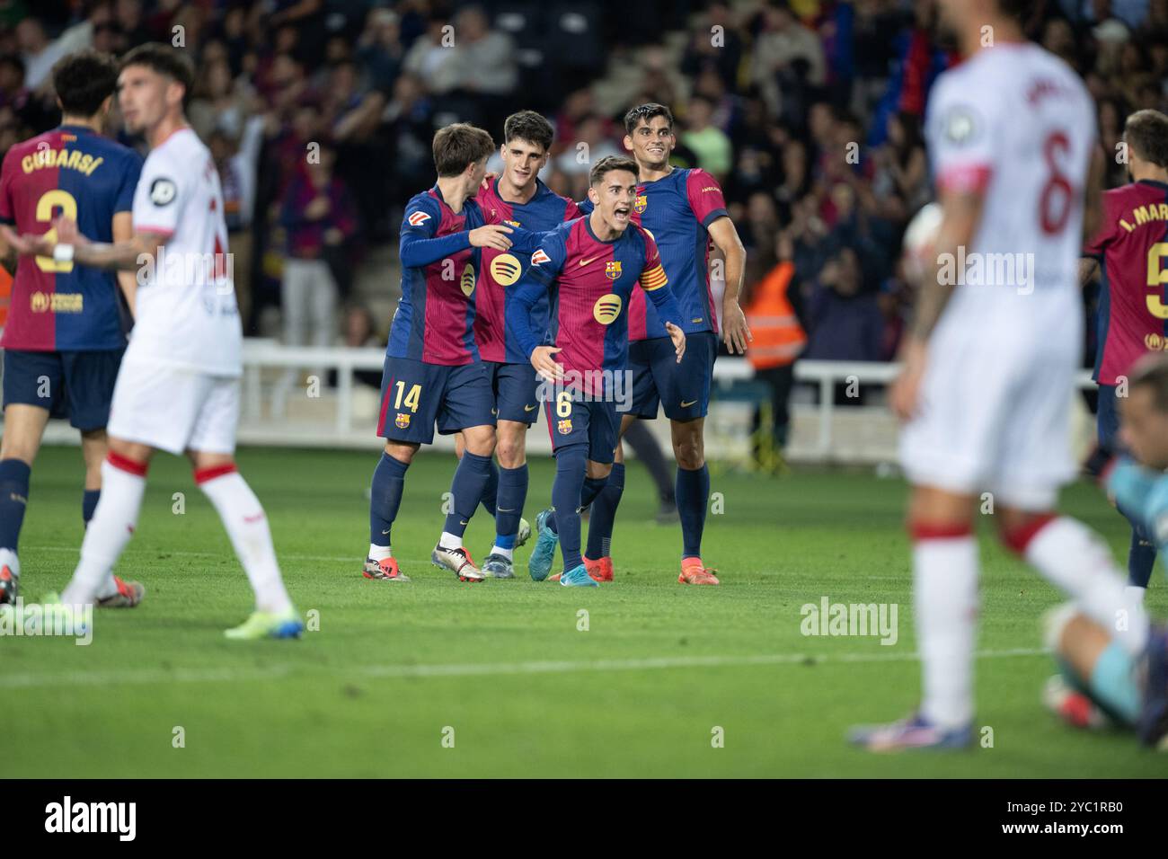 Pablo Gavilan "Gabi" (FC Barcelona) gestures during a La Liga EA Sports ...
