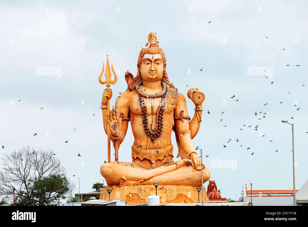 Statue of Lord Shiva near Nageshwar Jyotirlinga Temple, one of the twelve Jyotirlingas ...