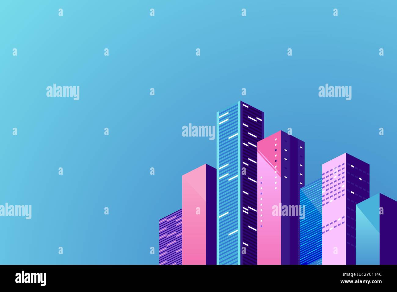 Cityscape template. Urban landscape with colored buildings Stock Vector ...