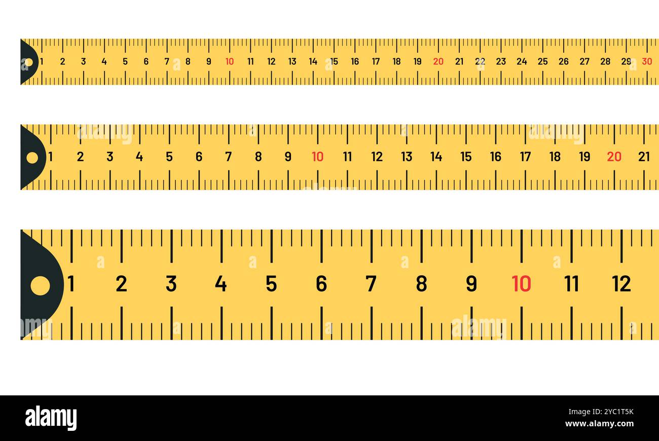 Ruler measuring long tape set Stock Vector Image & Art - Alamy