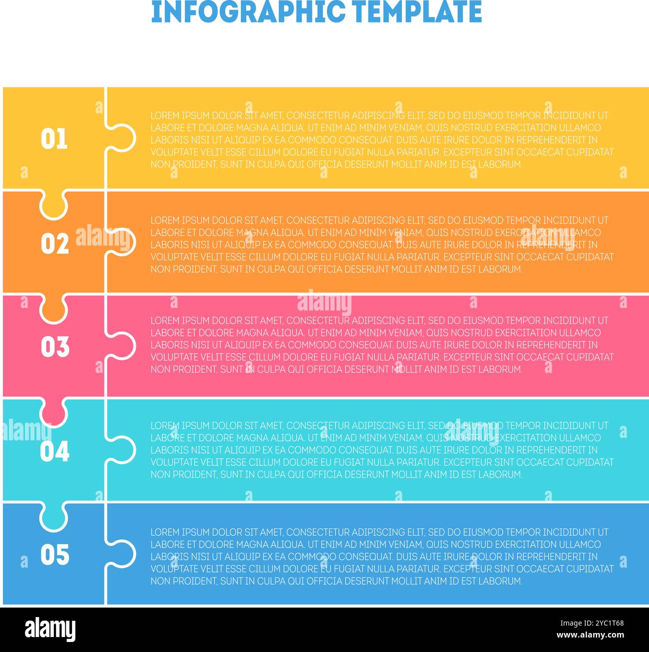 Infographic design with jigsaw puzzle pieces and 5 options or steps ...