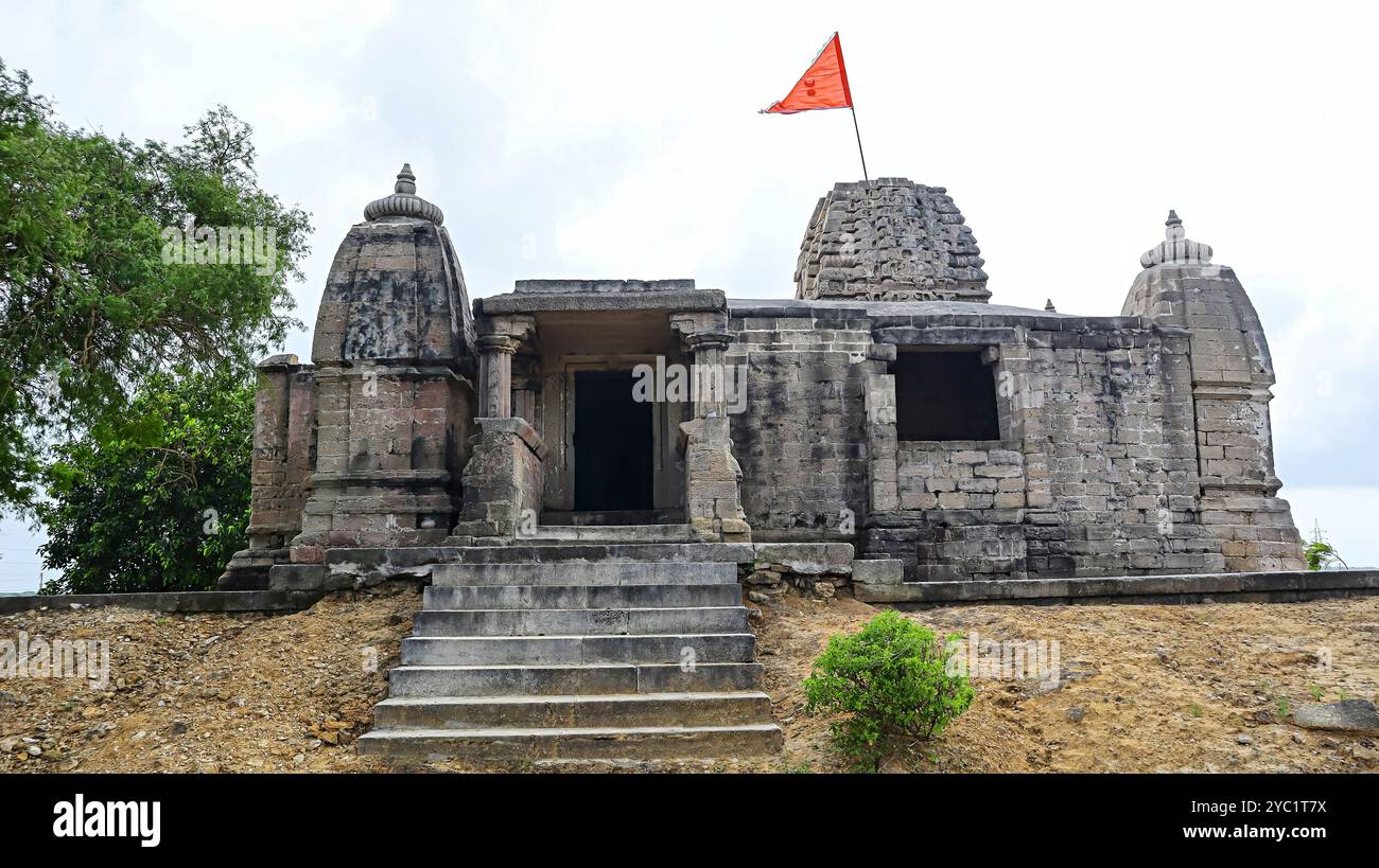 View of the ancient ruined temple of Magderu, dedicated to Lord Shiva, built in the 8th century ...
