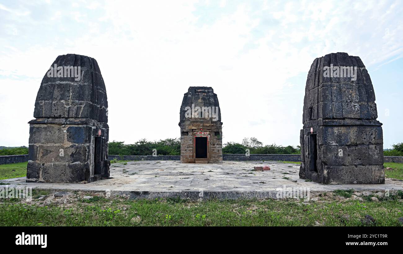 View of the ancient ruined Guhaditya Temple, probably built in the 9th century AD, Vasai ...