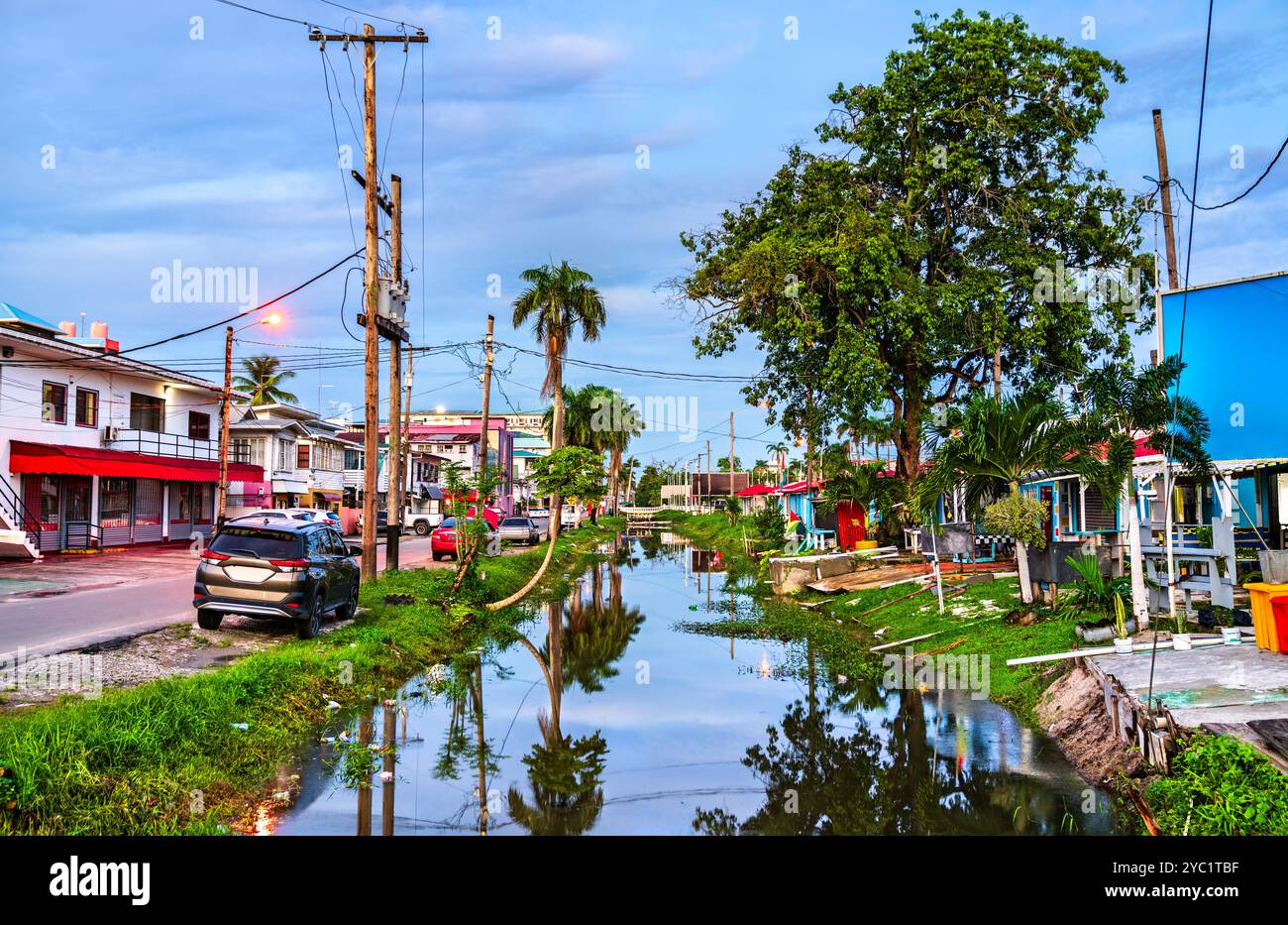 Scenic View of a Tranquil Canal in Georgetown, the capital of Guyana in South America Stock ...