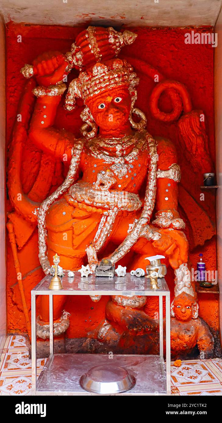 Beautiful statue of Lord Hanuman in the campus of Uparkot Fort ...