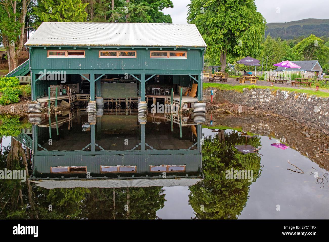 The boat house at Fort Augustus Stock Photo - Alamy