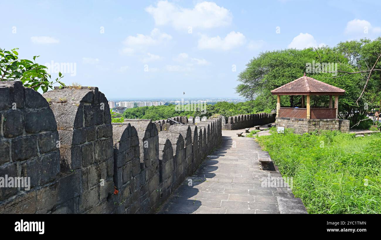 Protective wall of Uparkot Fort, Junagadh, Gujarat, India Stock Photo ...