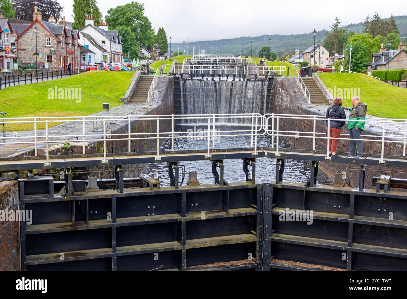 The Fort Augustus locks on the Caledonian Canal Stock Photo - Alamy