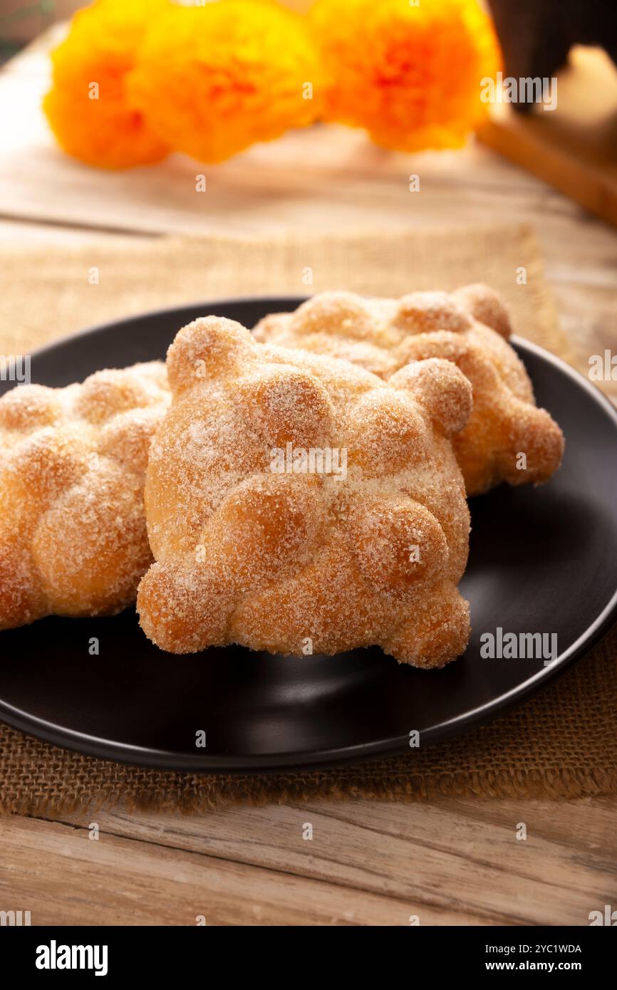Pan de Muerto. Typical Mexican sweet bread that is consumed in the ...