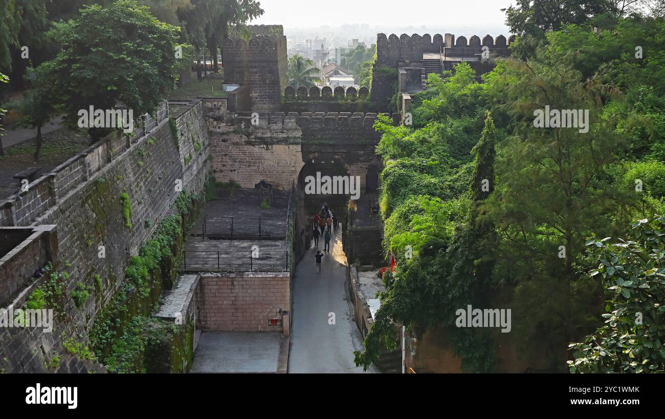 View of the main entrance gate of Uparkot Fort from inside, Junagadh ...