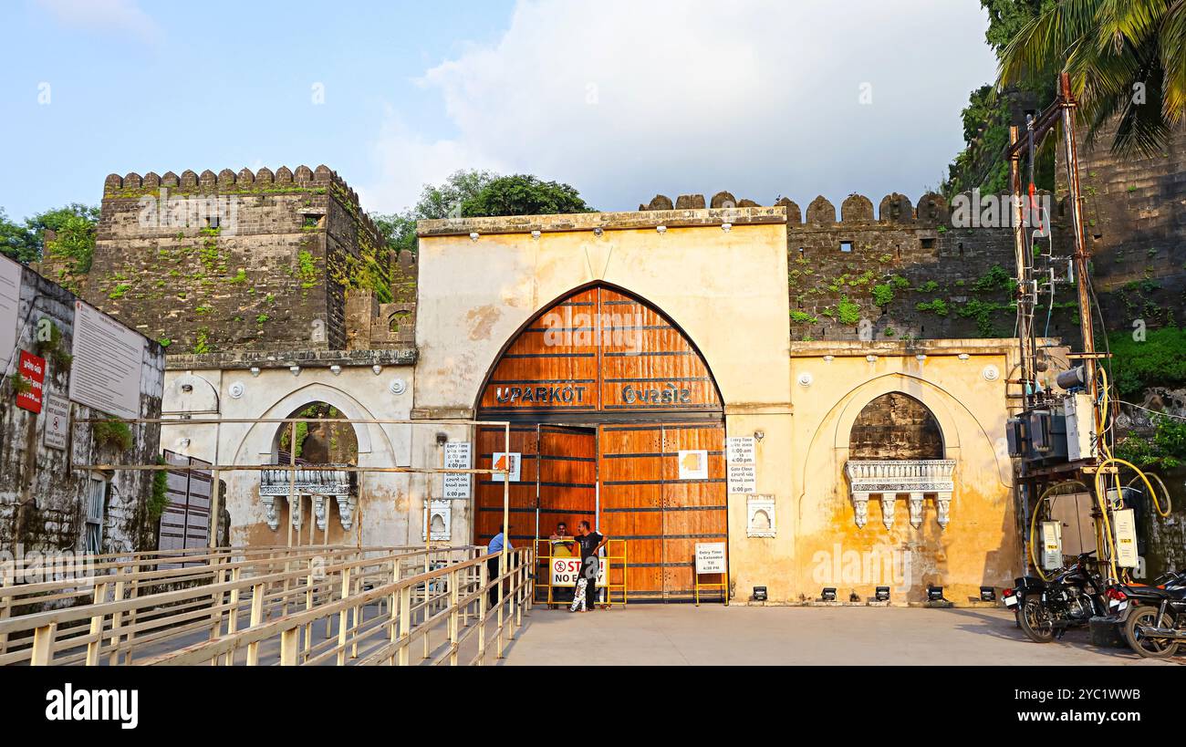 Campus entrance main gate of Uparkot Fort, Junagadh, Gujarat, India ...