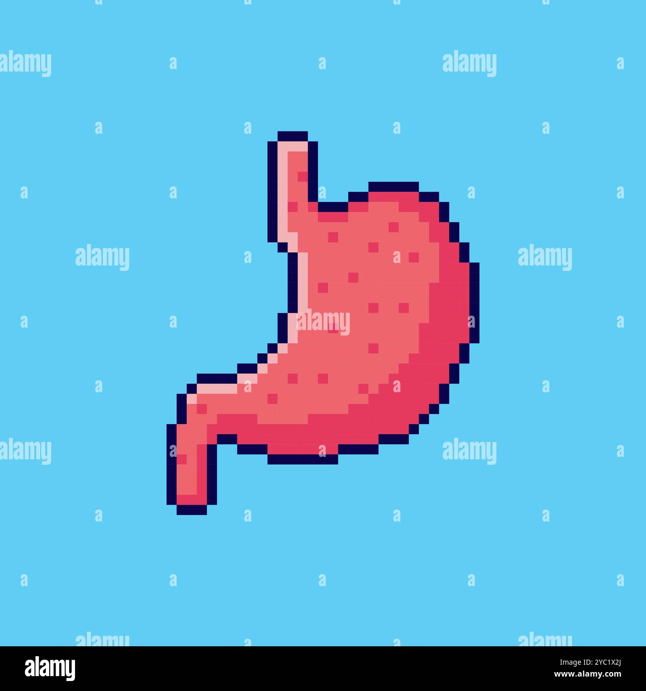 Pixel art Stomach Organ game asset design Stock Vector Image & Art - Alamy