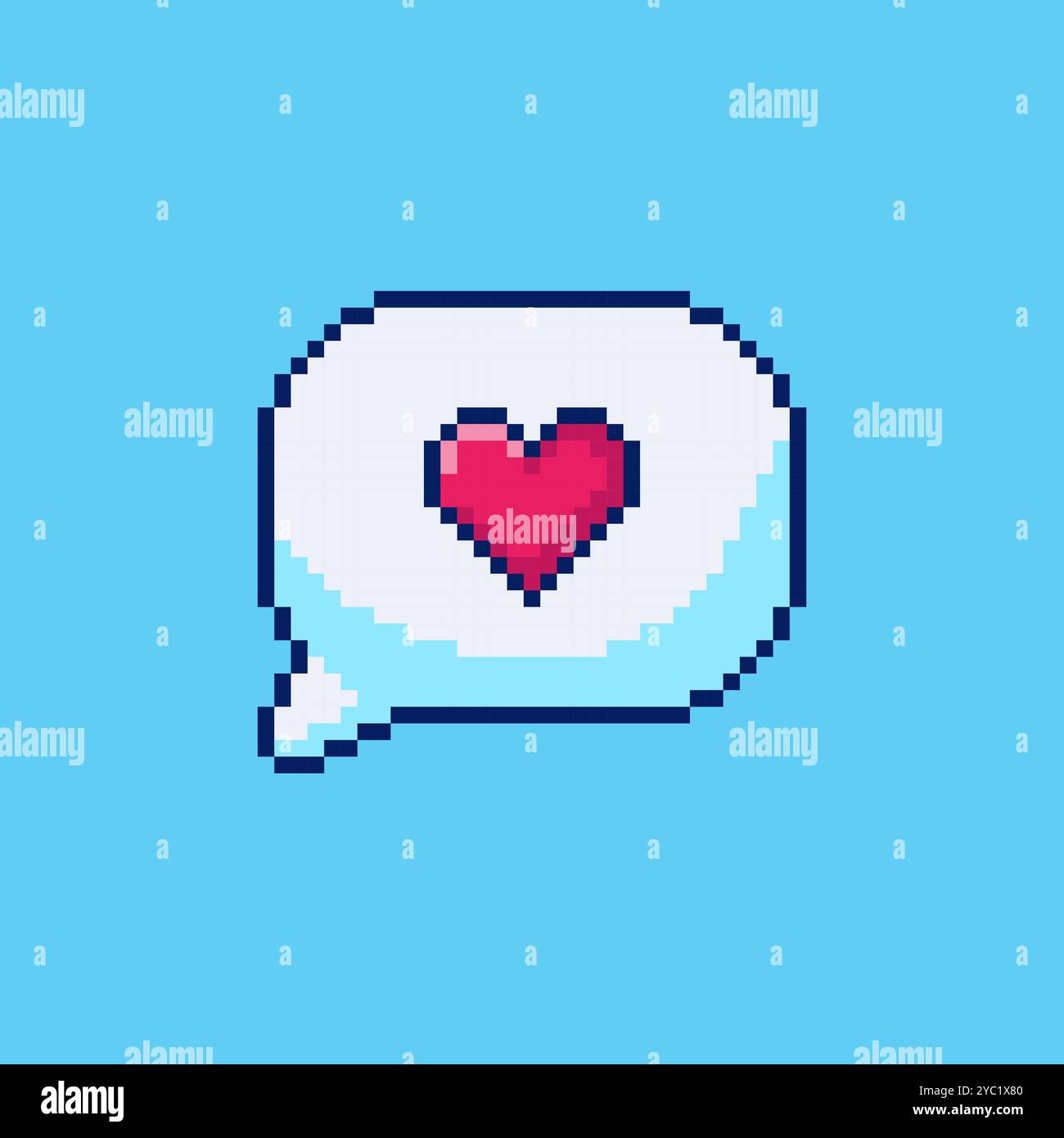 Pixel art Speech Bubble Heart game asset design Stock Vector Image ...