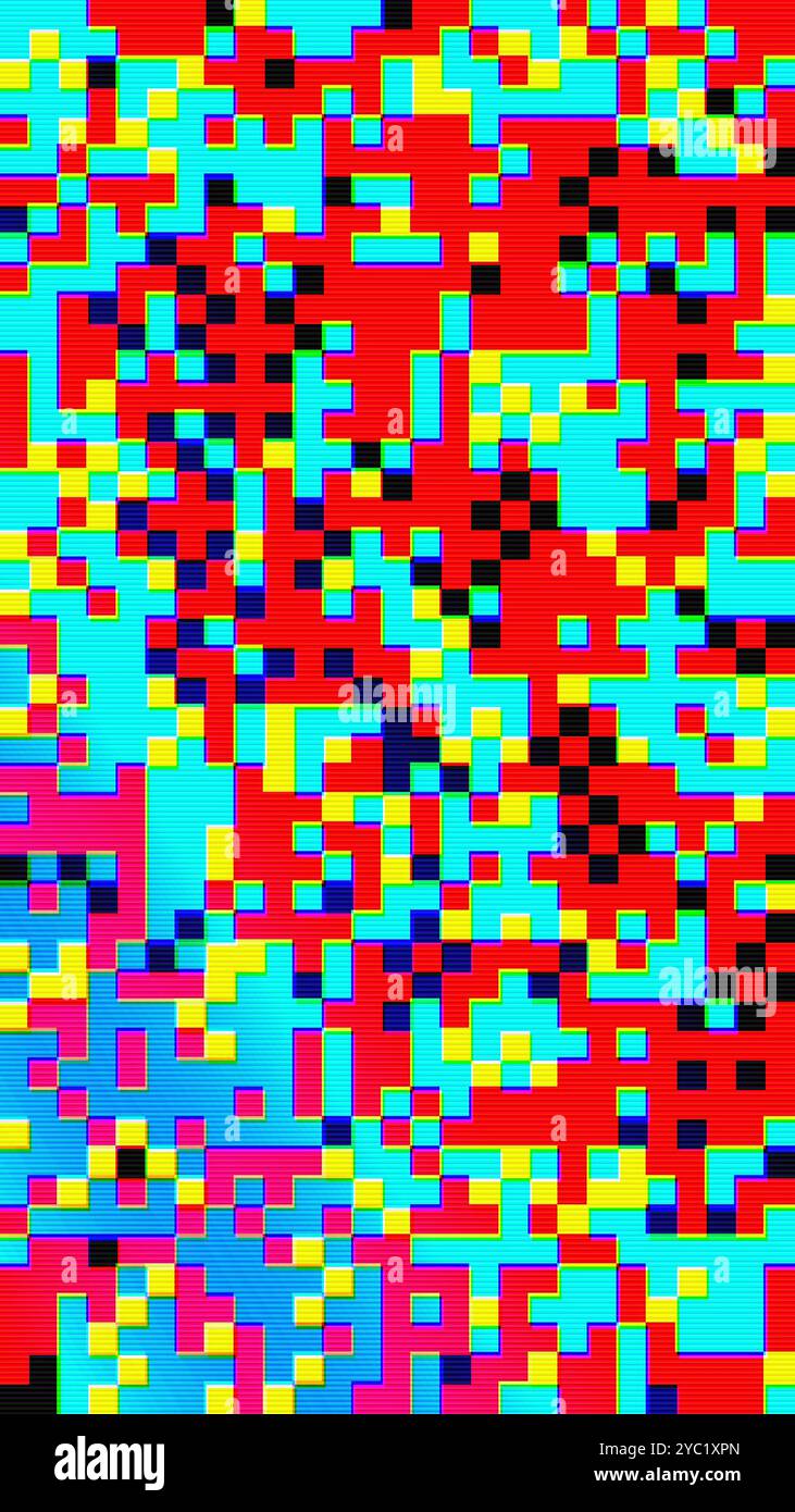 Abstract pixelated colorful rgb 8 bit retro game Glitch pixel Noise ...