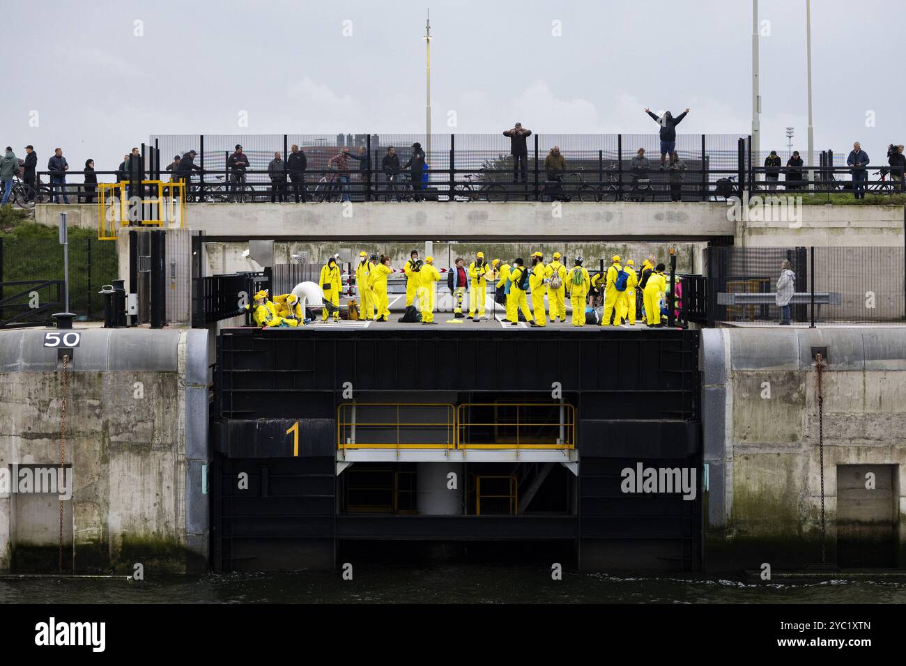 IJMUIDEN - Activists from Extinction Rebellion during an action around ...