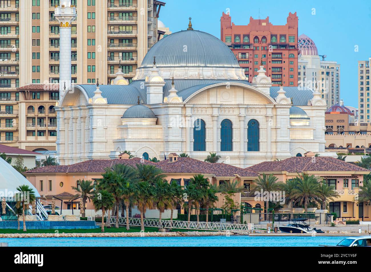 Hamad bin Jassim Mosque. The Pearl Qatar Stock Photo - Alamy