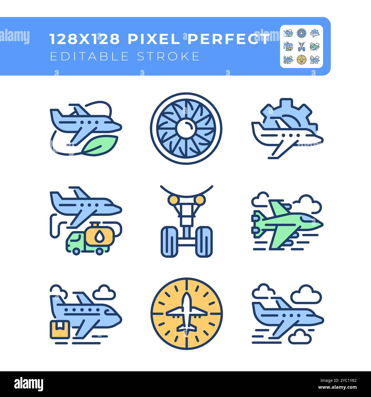 Aviation industry RGB color icons set Stock Vector Image & Art - Alamy