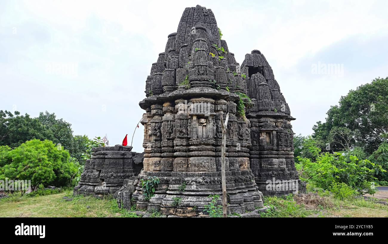 View of the ruined group of 13th-century Panchayatan Temple, dedicated ...