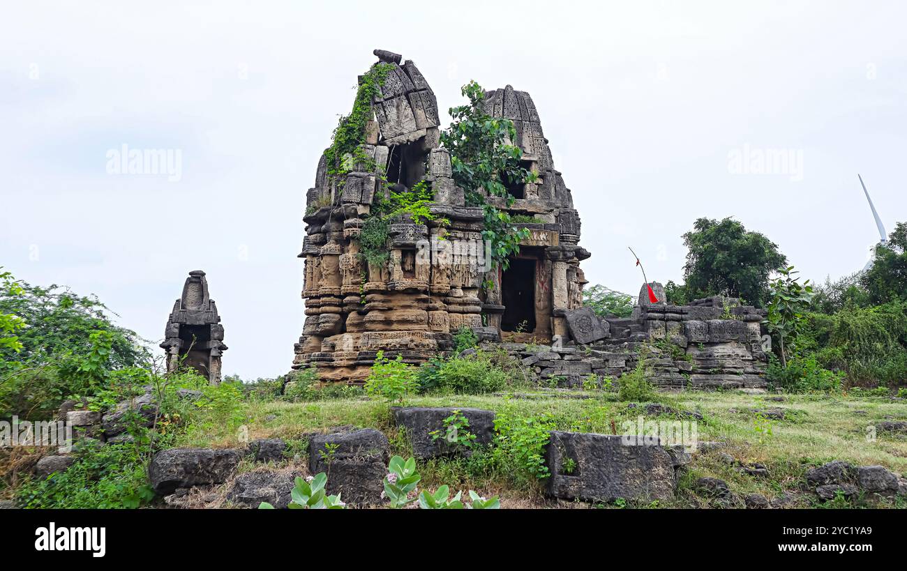 Front view of the ruined Panchayatan Temple, 13th-century group of ...