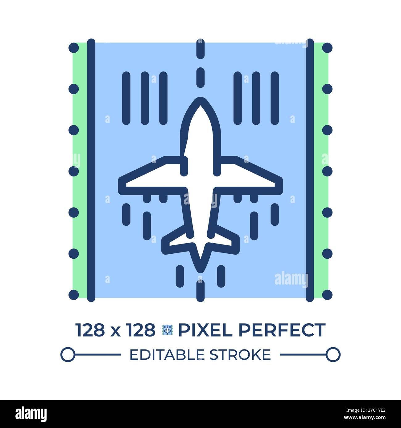 Airplane on runway RGB color icon Stock Vector Image & Art - Alamy