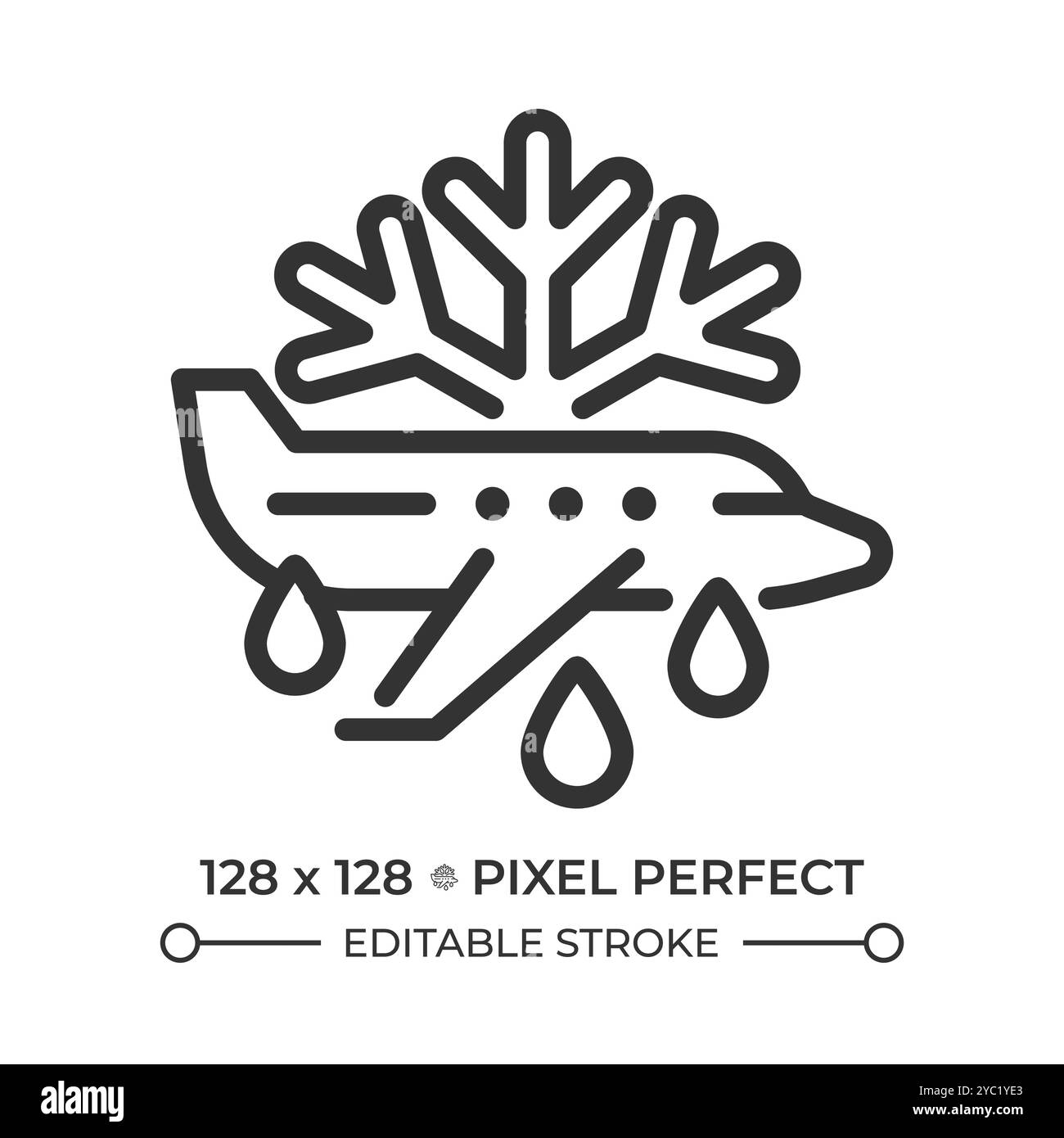 Aircraft deicing linear icon Stock Vector Image & Art - Alamy