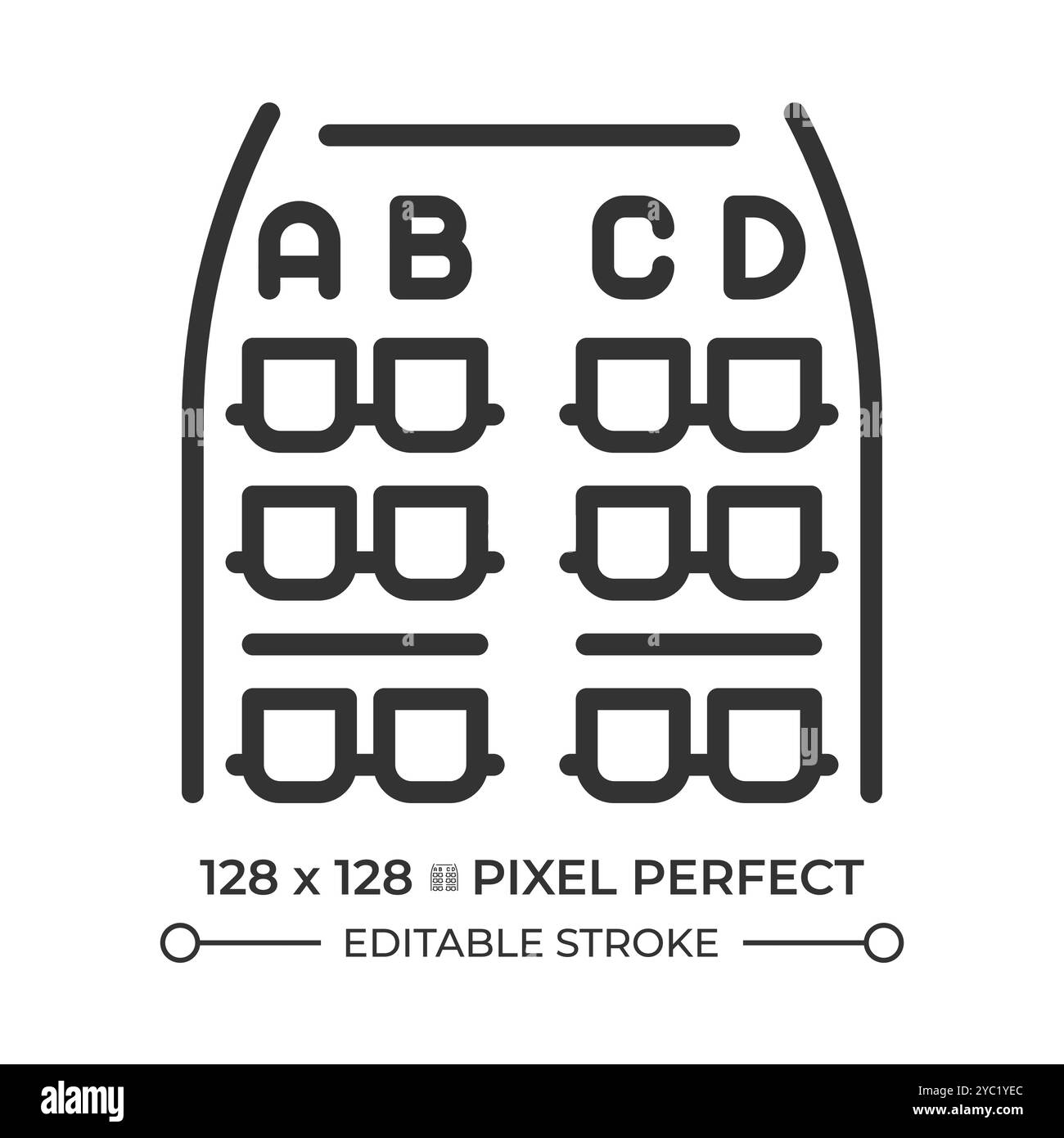 Airplane seat plan linear icon Stock Vector Image & Art - Alamy