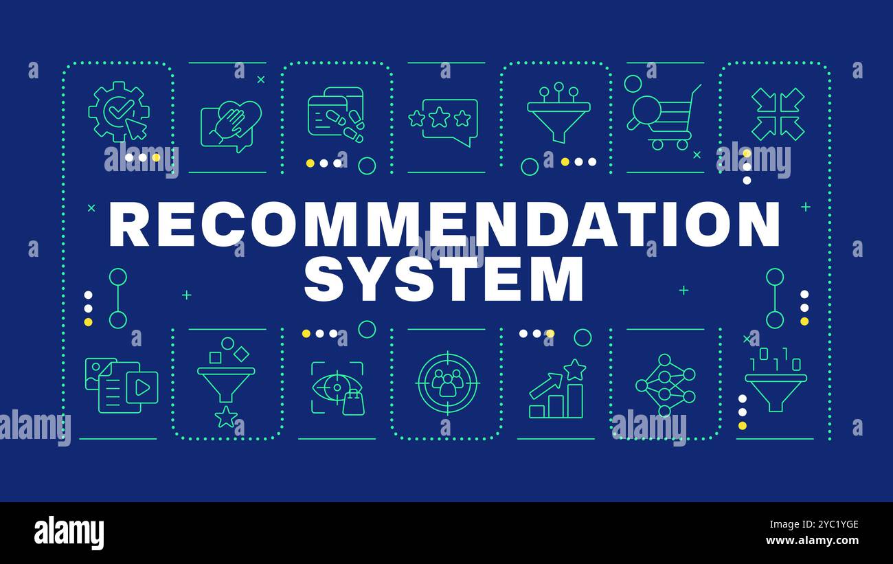 Recommendation system blue word concept Stock Vector Image & Art - Alamy
