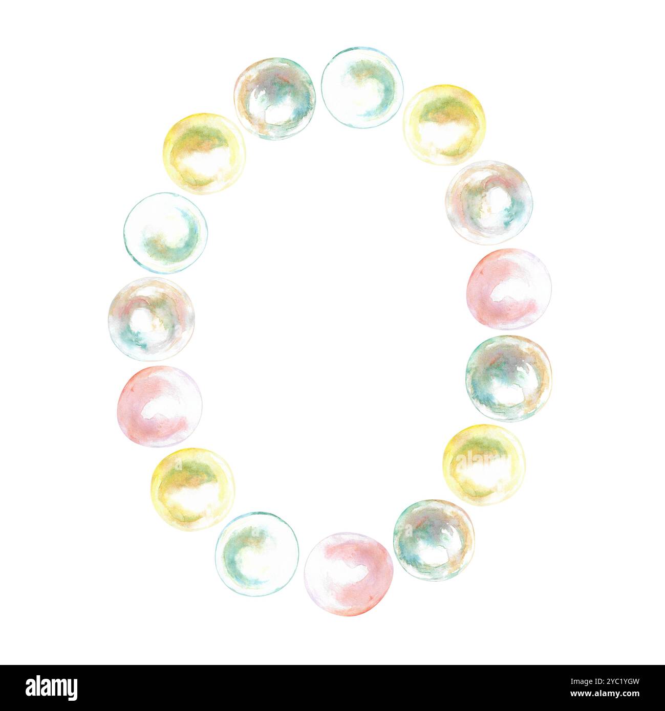 Pearl beads on the neck, bracelet hand-painted in watercolor. Necklace ...