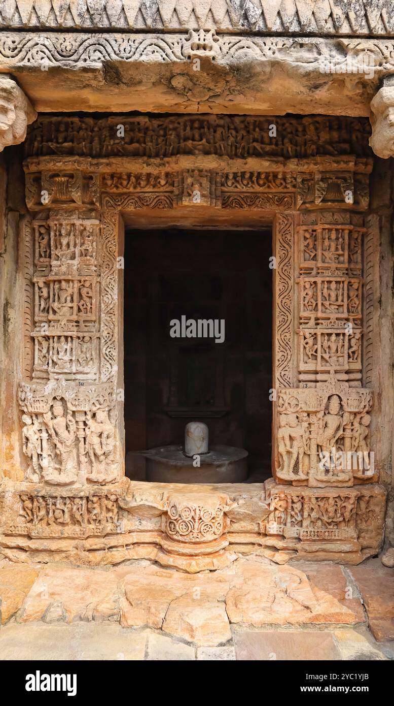 Beautifully ornamented entrance of the garbhagriha of Lord Shiva Temple ...