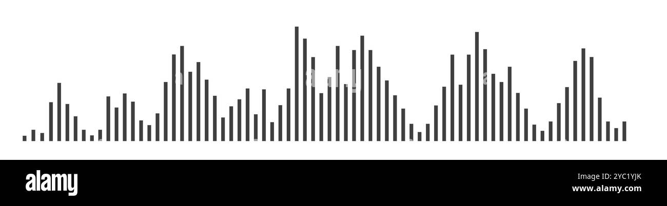 Sound wave or voice message waveform. Podcast, media record, radio ...