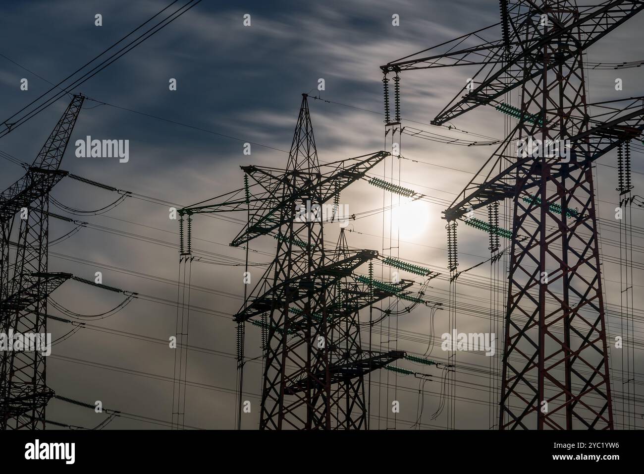 Geertruidenberg. The bright supermoon shines through a deck of veil ...