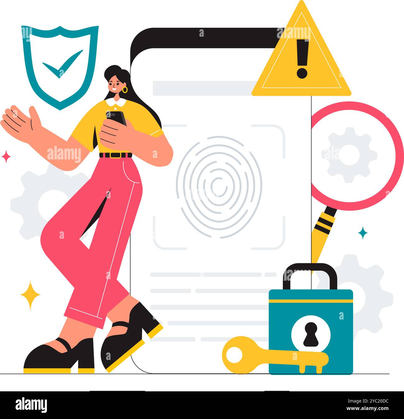 Vulnerability And Threat Management Solutions Vector Illustration Featuring Data Breach Security