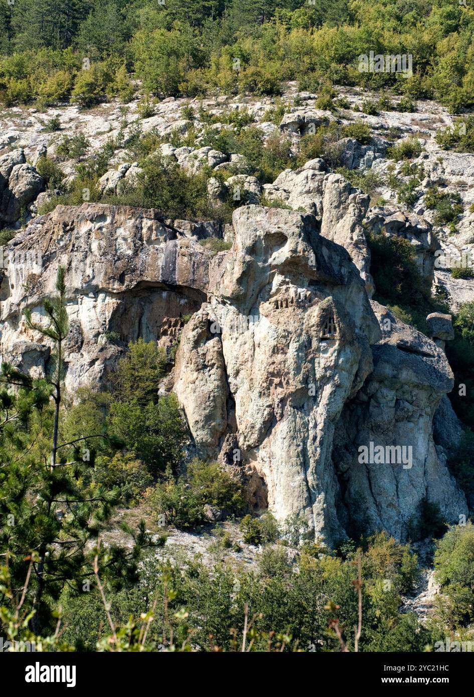 Rock massif in Eastern Rhodope mountain in Bulgaria Stock Photo - Alamy
