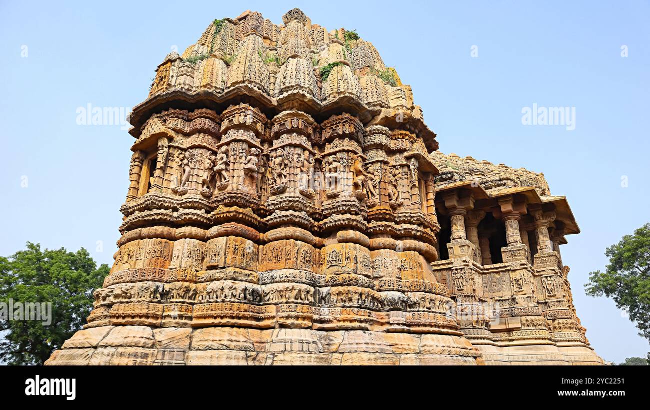 View of the beautifully carved Navlakha Temple, dedicated to the Sun ...