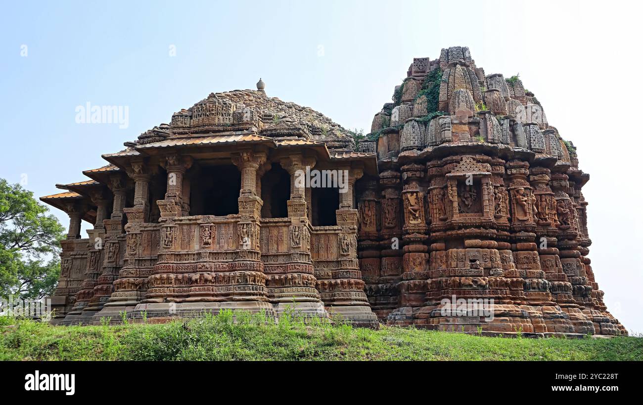 View of the beautifully carved Navlakha Temple, dedicated to the Sun ...