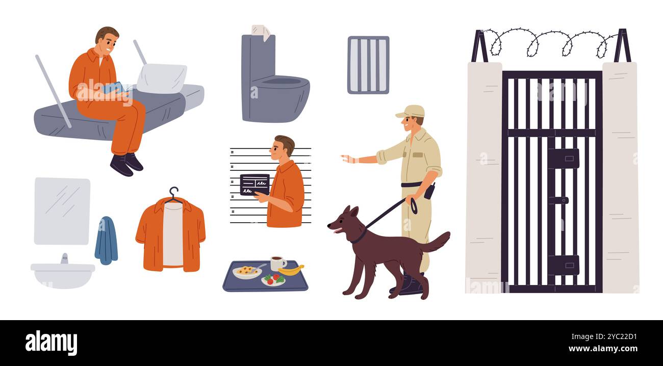 Cartoon prisoner in prison uniform hi-res stock photography and images ...