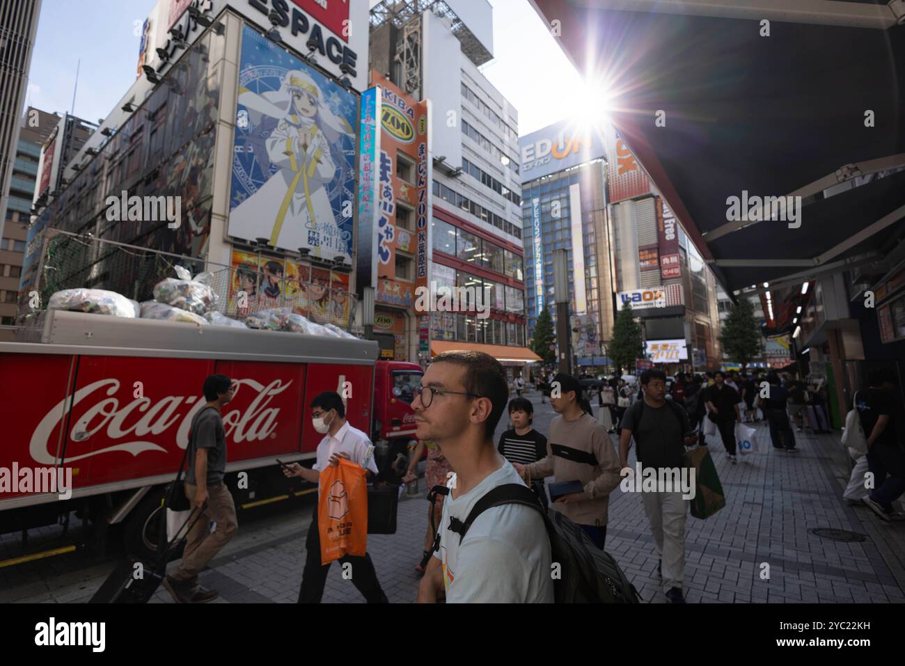 Tokyo, Japan. 04th Sep, 2024. Coca-Cola used can collecting truck in Akihabara, Tokyo. September ...