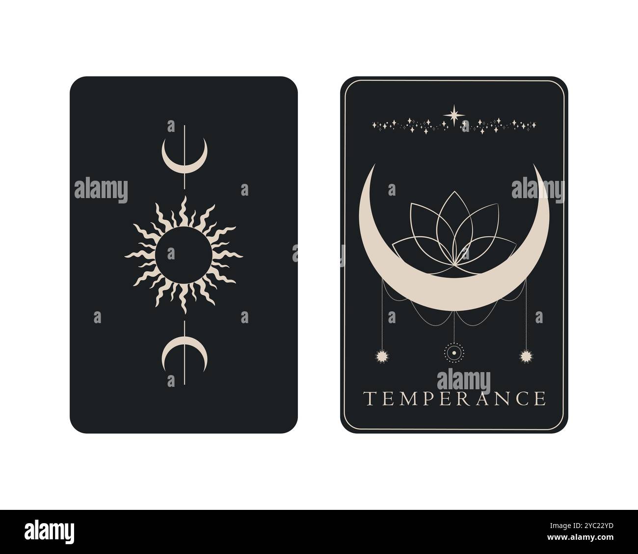 Tarot card with reverse side. Temperance Major Arcana symbol. Tarot ...
