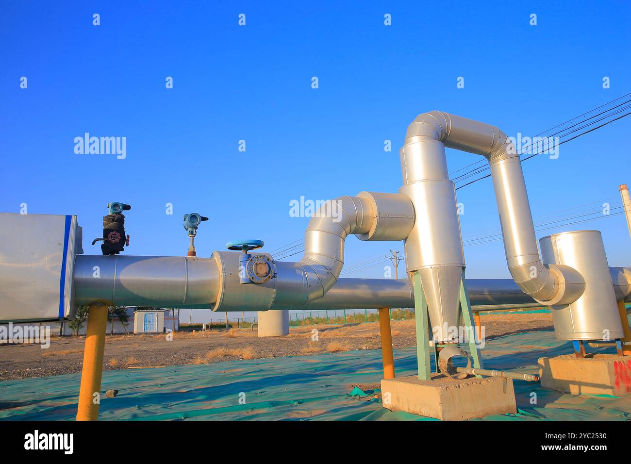 Oil pipes and valves and industrial equipment, crude oil production ...